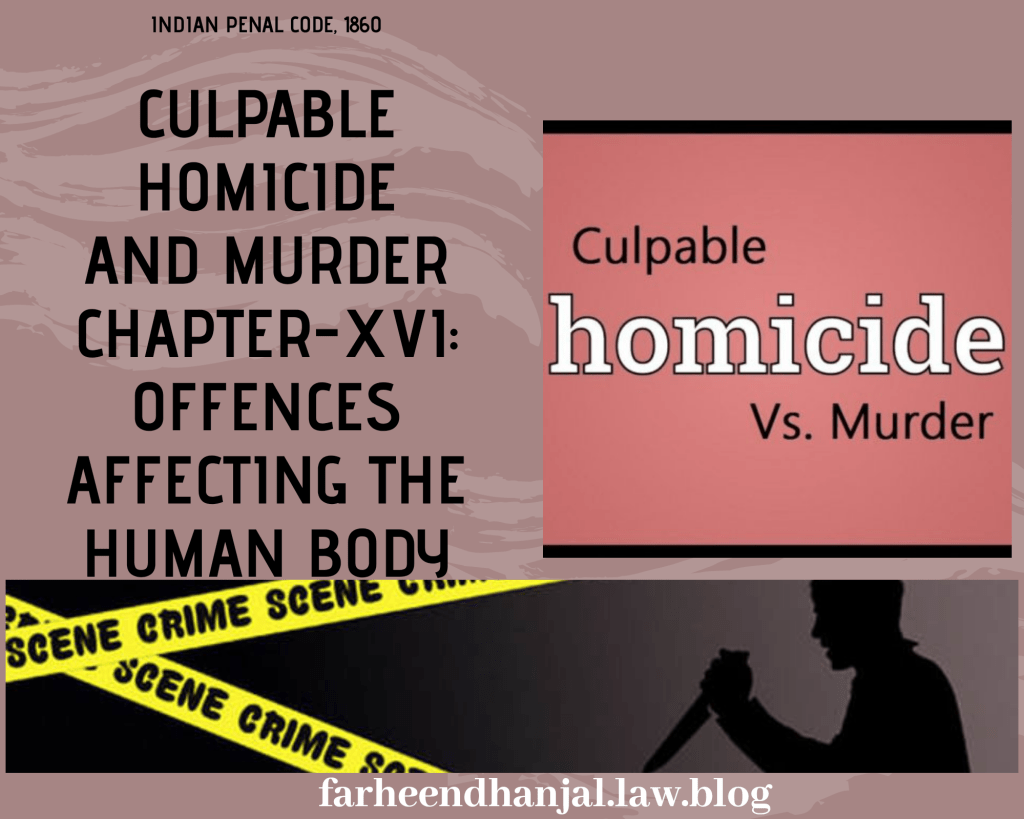CULPABLE HOMICIDE AND MURDER, CHAPTER XVI- OFFENCES AFFECTING THE HUMAN ...